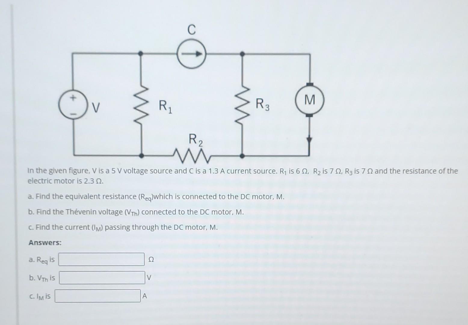 Solved In the given figure, V is a 5V voltage source and C | Chegg.com