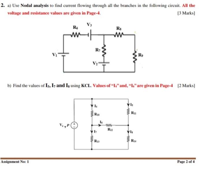 Solved a) Use Nodal analysis to find current flowing through | Chegg.com