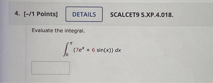 Solved Evaluate the integral. TC 1² 170 SCALCET9 5.XP.4.018. | Chegg.com