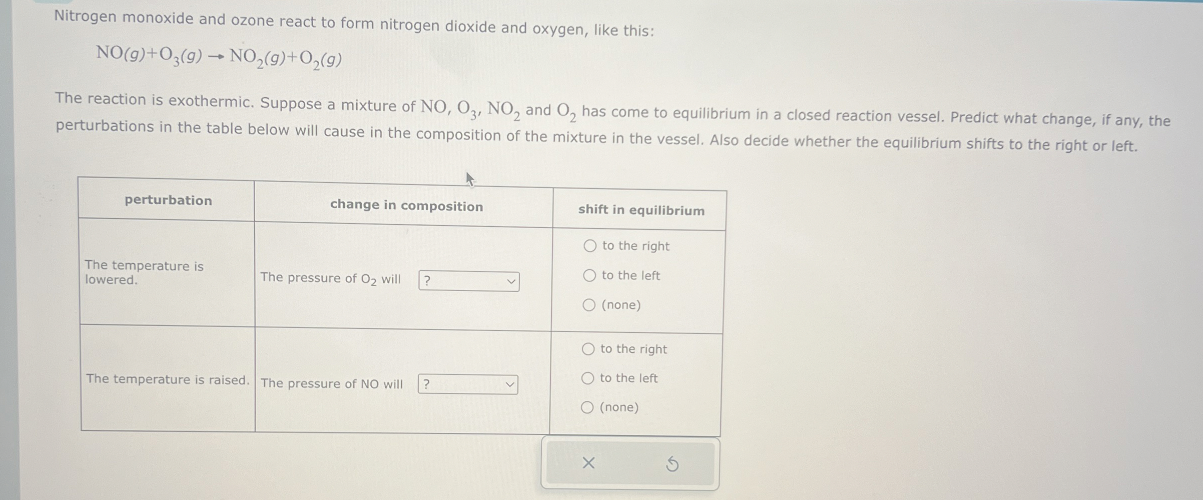 Solved Nitrogen monoxide and ozone react to form nitrogen | Chegg.com
