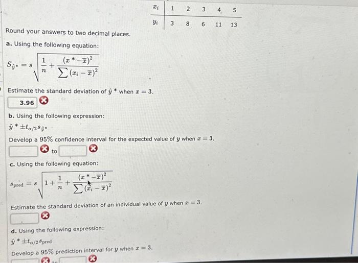 Solved Round your answers to two decimal places. a. Using | Chegg.com