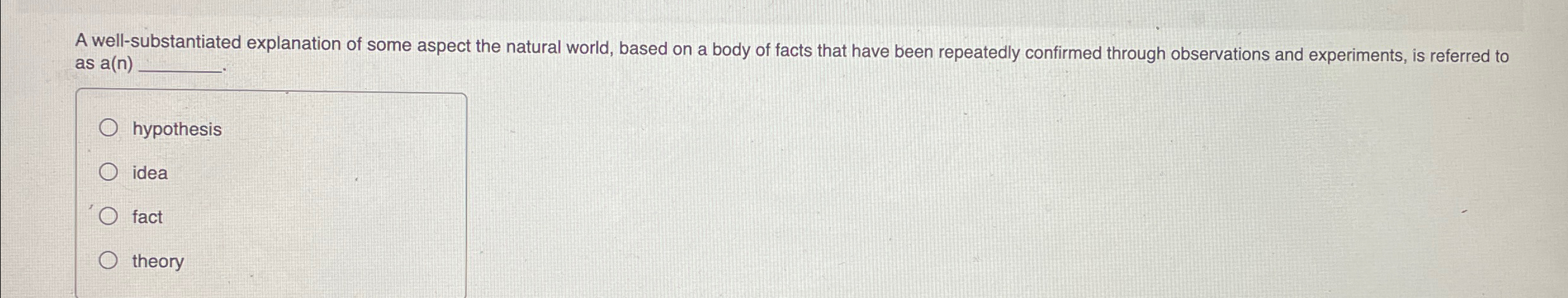 Solved A well-substantiated explanation of some aspect the | Chegg.com