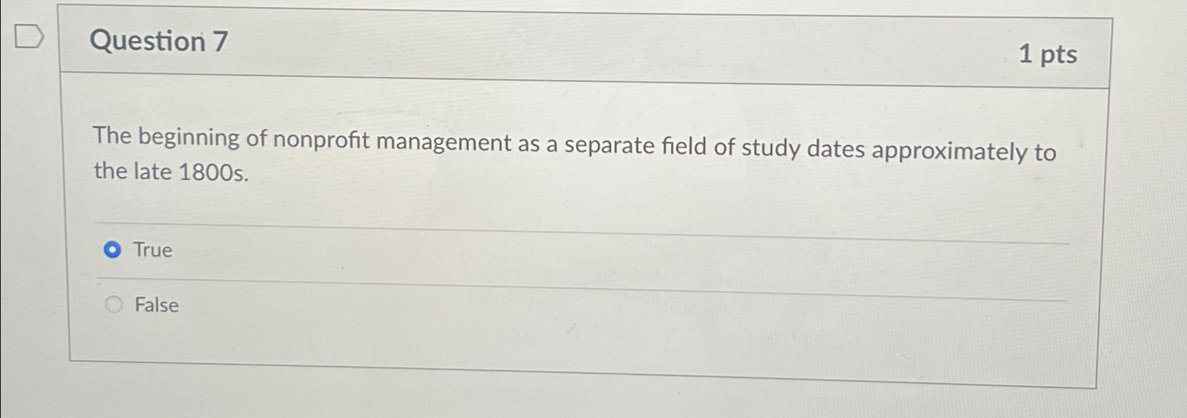 Solved Question 71 ptsThe beginning of nonprofit management | Chegg.com Solved Question 71 ptsThe beginning of nonprofit management | Chegg.com