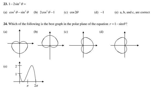 Solved 23. 1−2sin2θ= (a) cos2θ−sin2θ (b) 2cos2θ−1 (c) cos2θ | Chegg.com