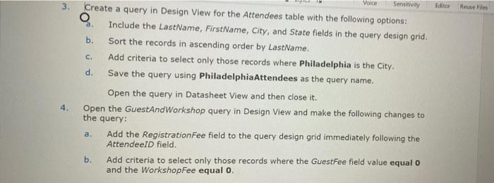 Solved Voice 3. Editor Rose Files a. C. Sensitivity Create a | Chegg.com
