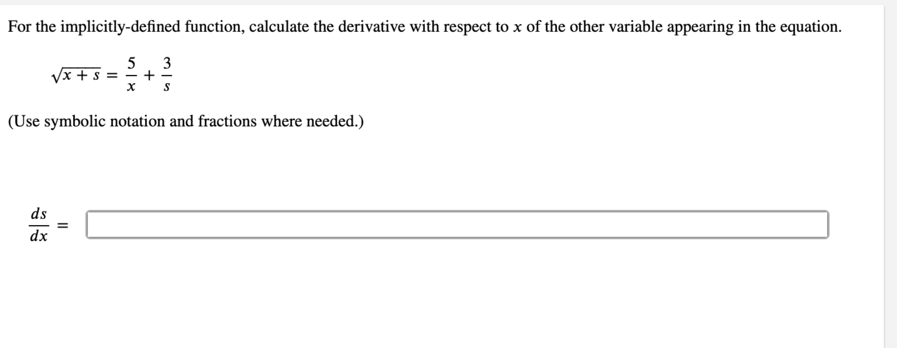 Solved For the implicitly-defined function, calculate the | Chegg.com