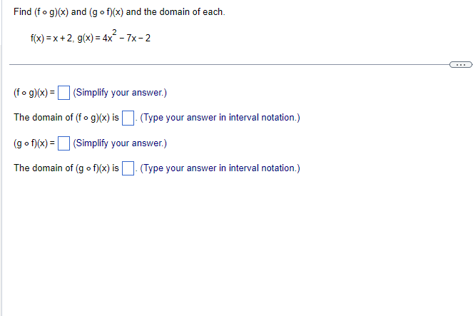 Solved Find (f@g)(x) ﻿and (g@f)(x) ﻿and the domain of | Chegg.com
