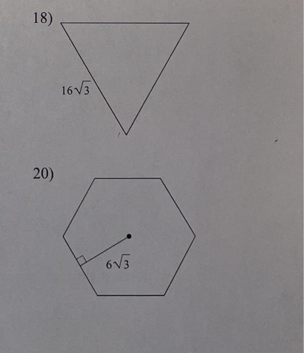 Solved find the area of each regular polygon. round your | Chegg.com