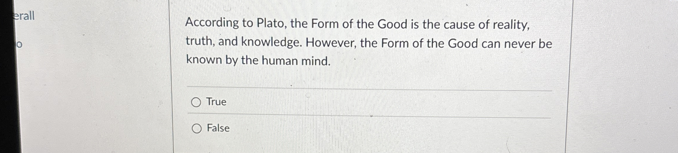 Solved According to Plato, the Form of the Good is the cause | Chegg.com