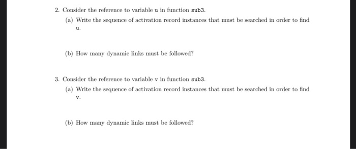 Solved 2. Consider the reference to variable u in function | Chegg.com