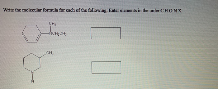 Solved Write the molecular formula for each of the | Chegg.com