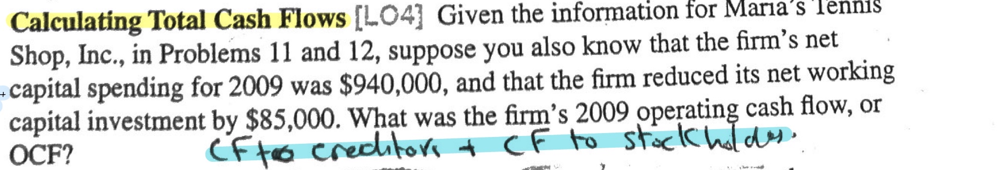 Solved Calculating Total Cash Flows [LO4] ﻿Given the | Chegg.com