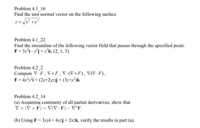 Solved Problem 4.1_16 Find the unit normal vector on the | Chegg.com