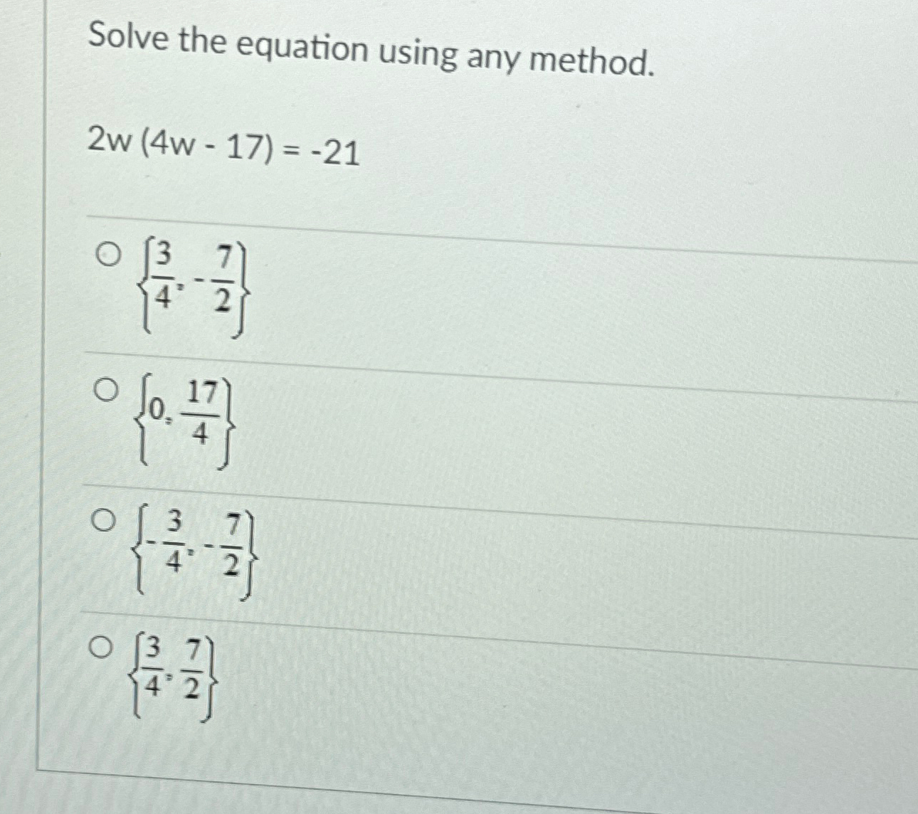 Solved Solve the equation using any | Chegg.com