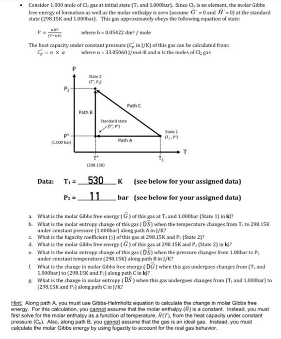 Solved how would i solve molar gibbs free energy of this | Chegg.com