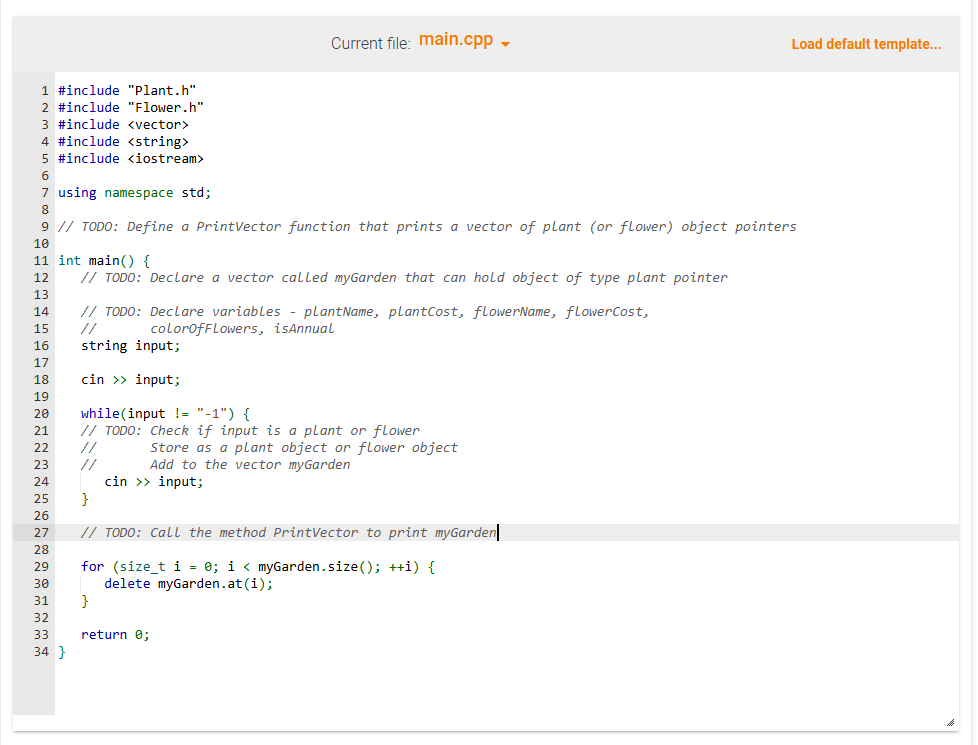 Solved Given a base Plant class and a derived Flower class, | Chegg.com