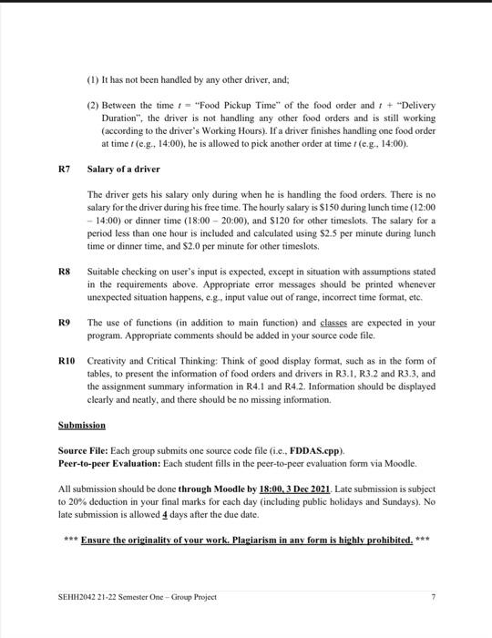 Solved SEHH2042 Computer Programming Group Project - Food | Chegg.com