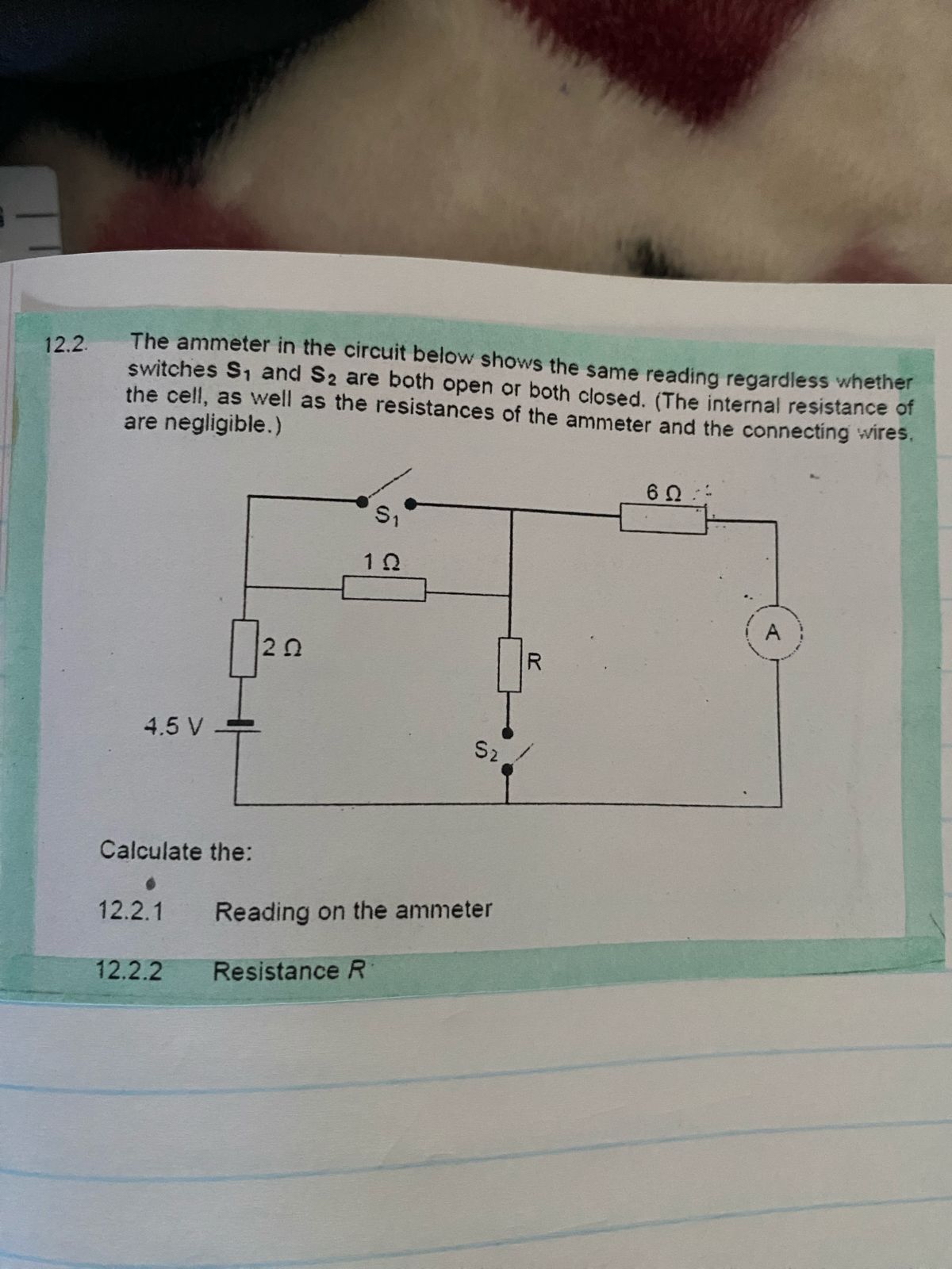 Solved 12 2 ﻿the Ammeter In The Circuit Below Shows The
