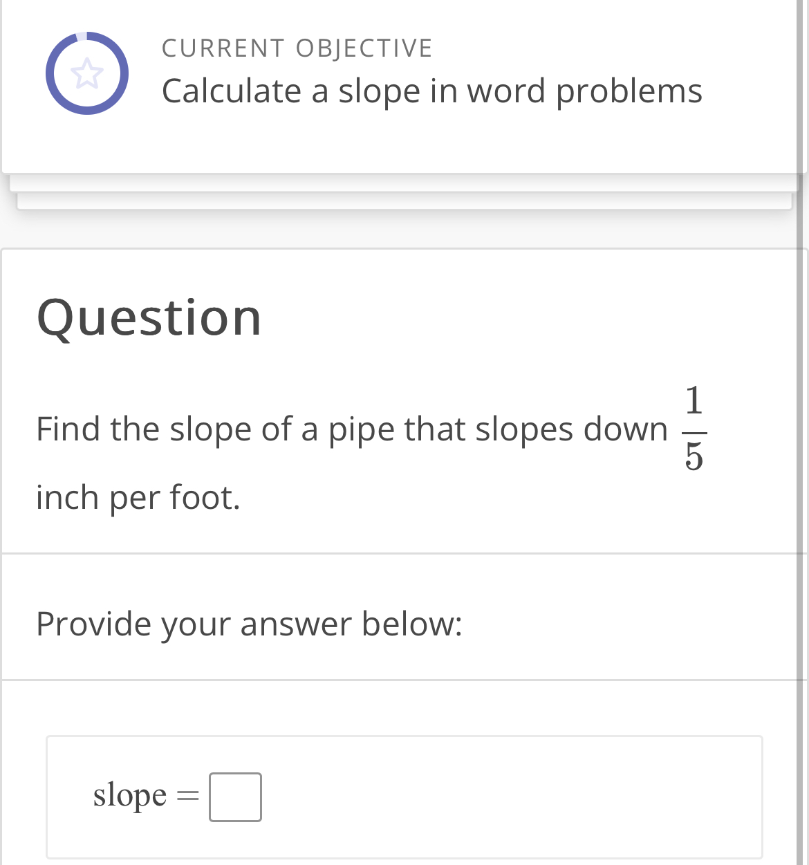 Solved CURRENT OBJECTIVECalculate a slope in word | Chegg.com