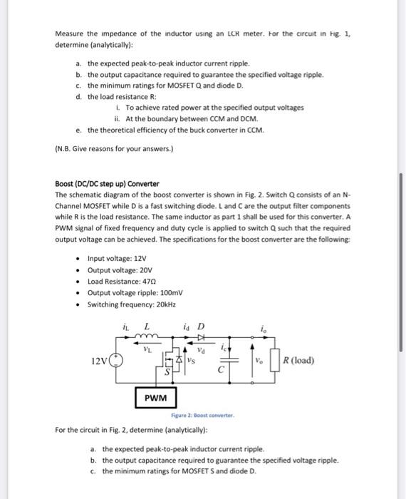 Solved Switch Mode DC-DC Conversion The primary objective of | Chegg.com