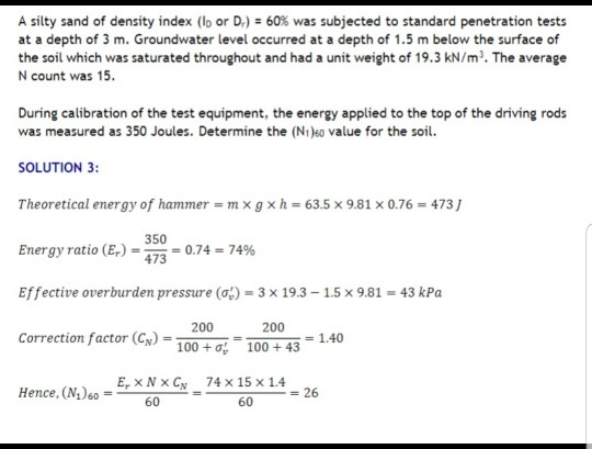 Solved 4.A silty sand of density index (ID or Dr) = 58% was | Chegg.com
