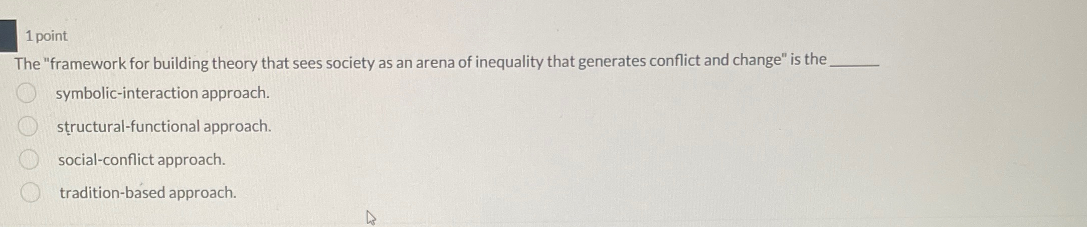 Solved 1 ﻿pointThe "framework for building theory that sees | Chegg.com