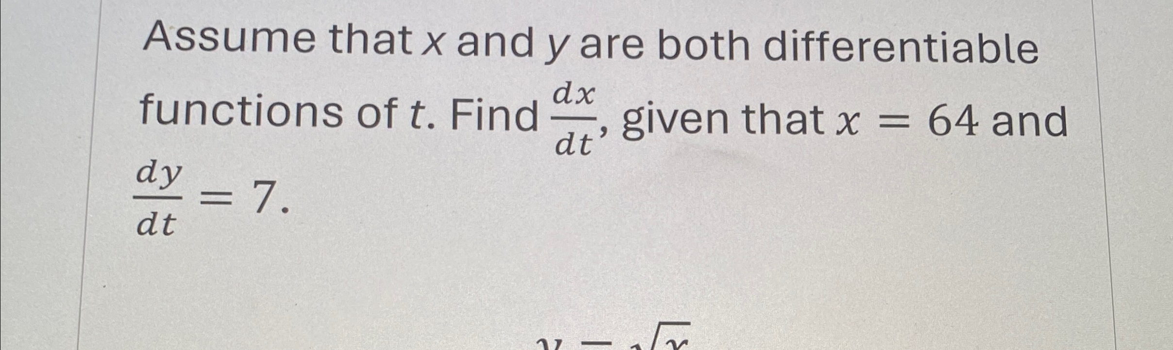 Solved Assume that x ﻿and y ﻿are both differentiable | Chegg.com