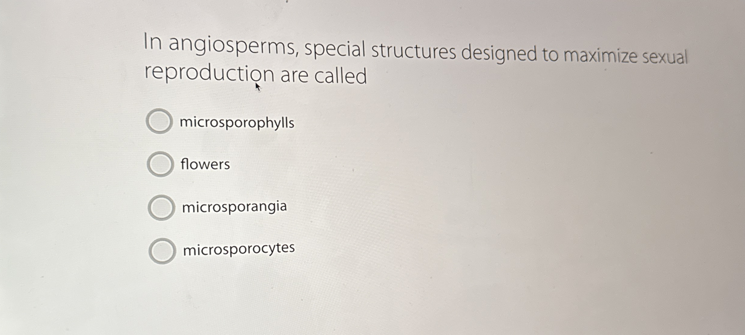Solved In Angiosperms Special Structures Designed To
