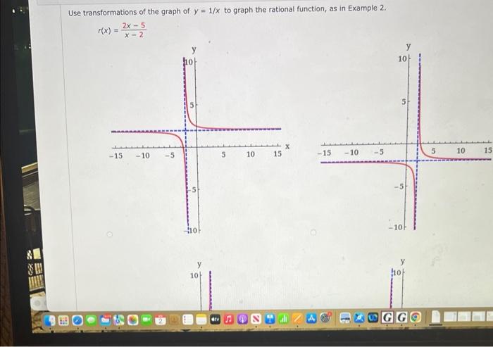 Solved Use transformations of the graph of y=1/x to graph | Chegg.com
