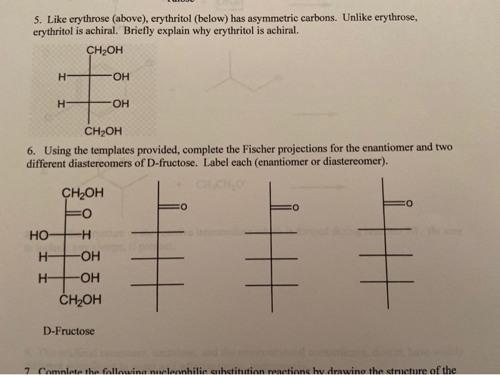 Solved 5. Like erythrose (above), erythritol (below) has | Chegg.com