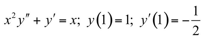 Solved 1 x’y" + y’ = x; y(1)= 1; y'(1)= 2 | Chegg.com