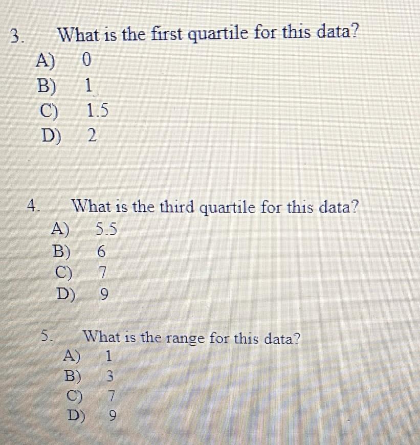 Solved 0,1,1,2,3,3,4,5,7,9 اليا What is the first quartile | Chegg.com