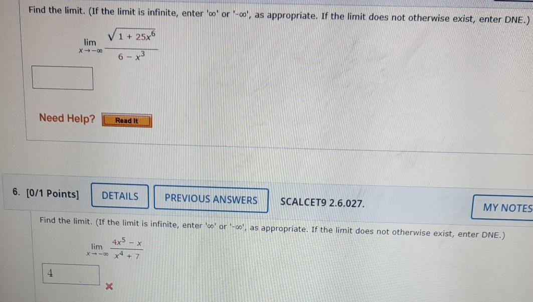 Solved Find The Limit If The Limit Is Infinite Enter o Chegg