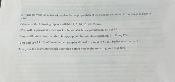 Solved 4. Write (in your lab notebook) a plan for the | Chegg.com