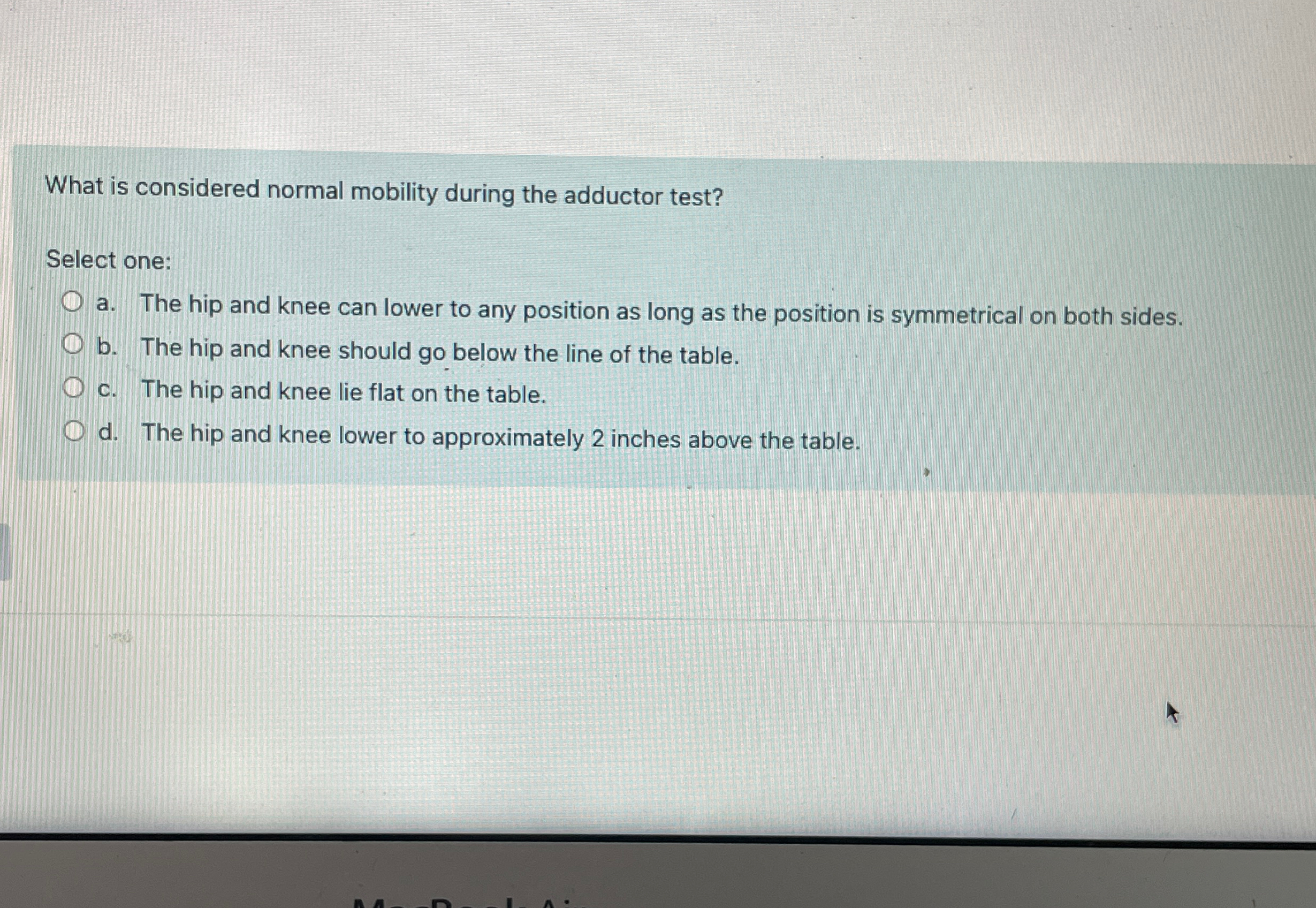 Solved What is considered normal mobility during the | Chegg.com