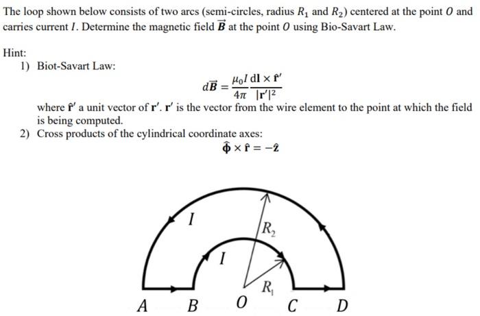 Solved The loop shown below consists of two arcs | Chegg.com