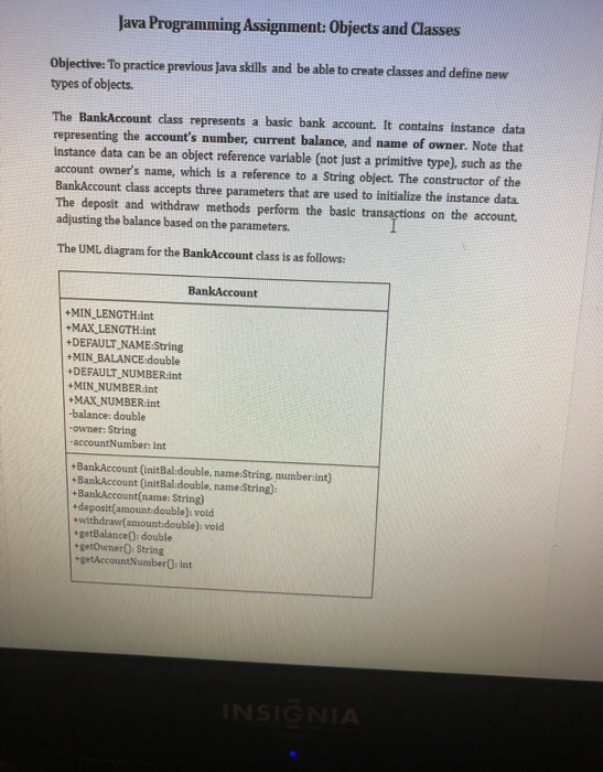 Solved Java Programming Assignment Objects And Classes