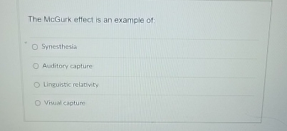 Solved The McGurk effect is an example | Chegg.com