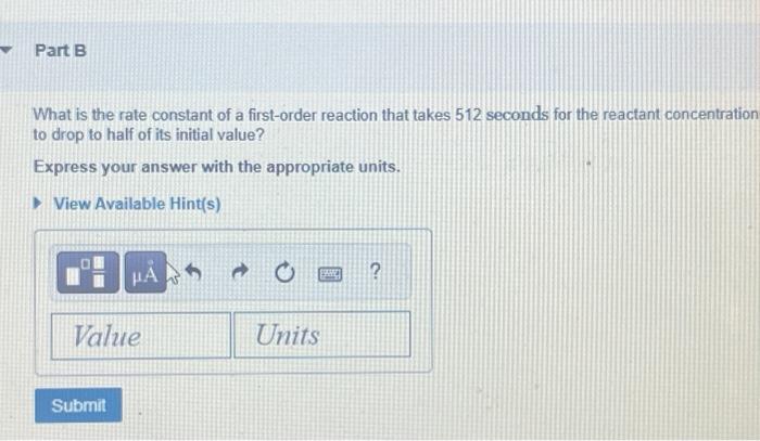 Solved Half-life equation for first-order reactions: | Chegg.com