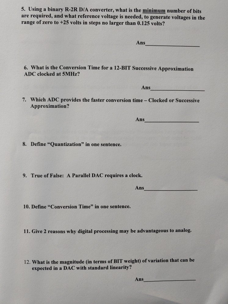 Solved 1. For a 6-BIT binary R-2R ladder D/A converter with | Chegg.com