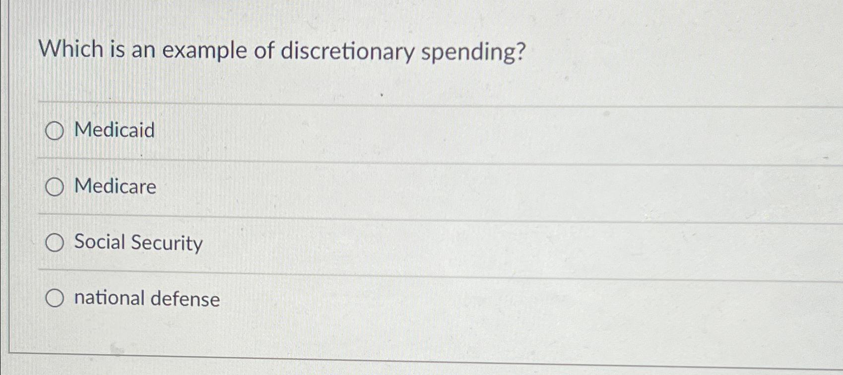 Solved Which is an example of discretionary | Chegg.com