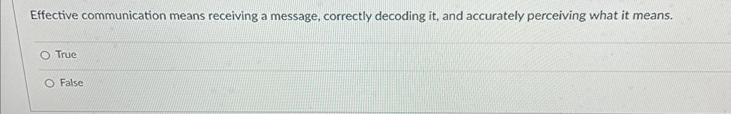 Solved Effective communication means receiving a message, | Chegg.com