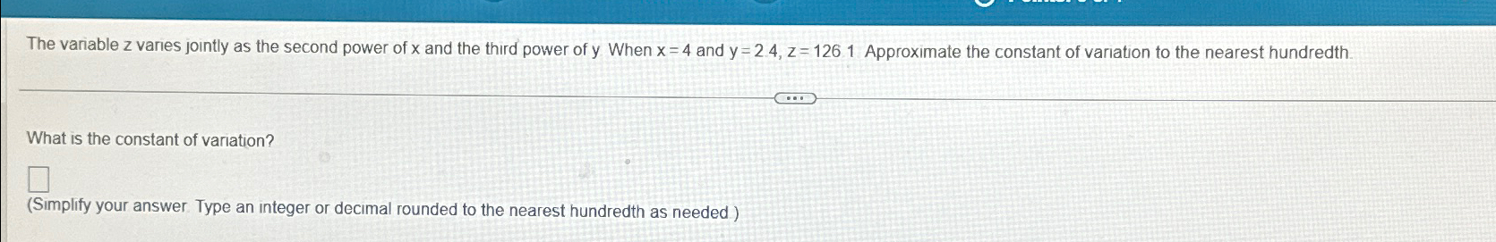 Solved The variable z ﻿varies jointly as the second power of | Chegg.com