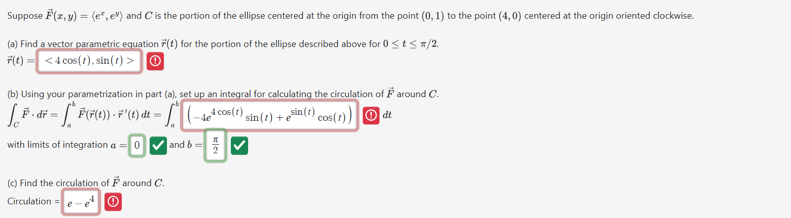 Solved Suppose vec(F)(x,y)=(:ex,ey:) ﻿and C is ﻿the portion | Chegg.com