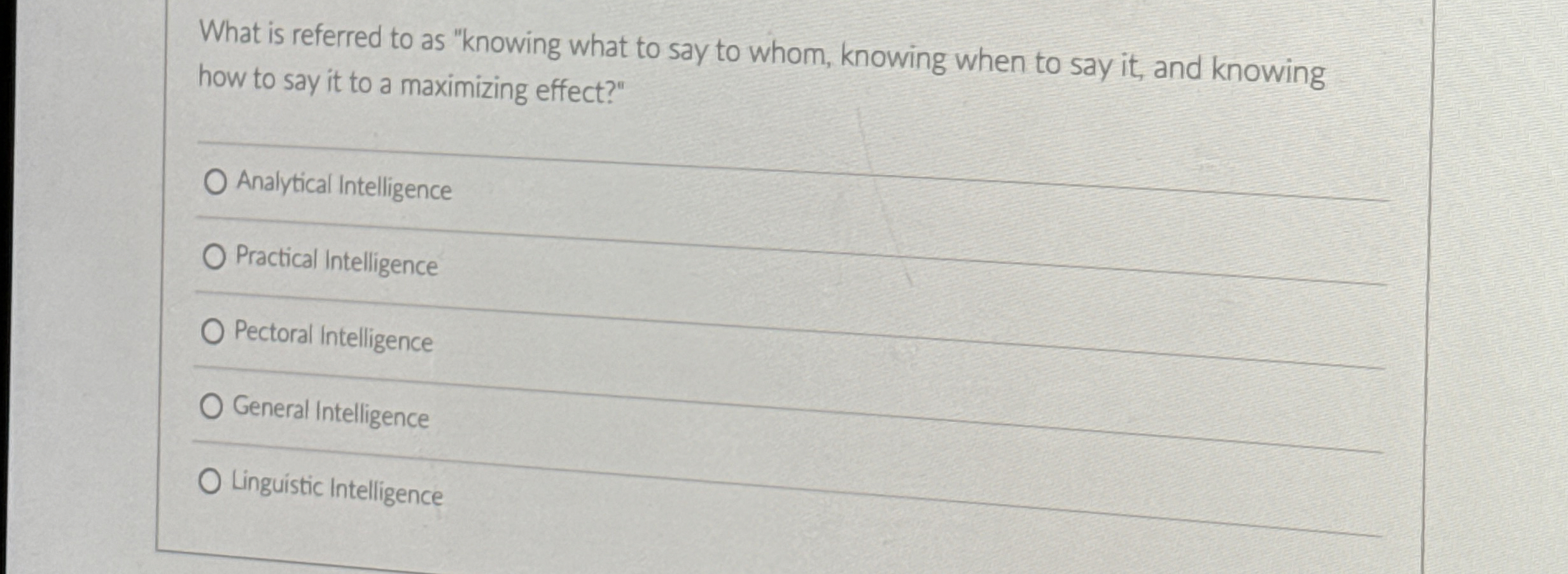 Solved What is referred to as "knowing what to say to whom, | Chegg.com