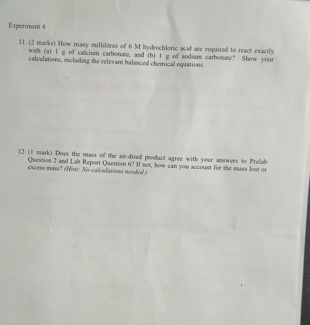 Solved Experiment 4 Part 2: Observations, Data and | Chegg.com