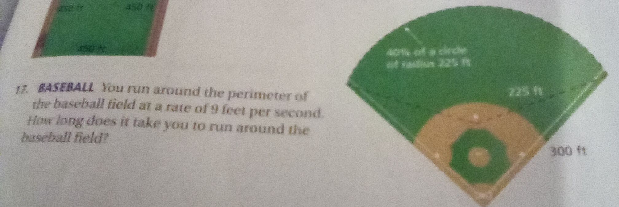 Solved BASEAALL You run around the perimeter ofthe baseball | Chegg.com