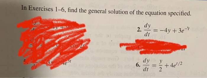 Solved In Exercises 1-6, find the general solution of the | Chegg.com
