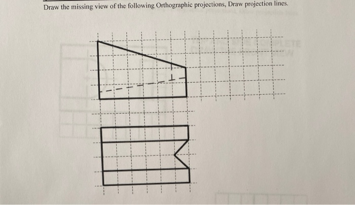Solved Draw the missing view of the following Orthographic | Chegg.com