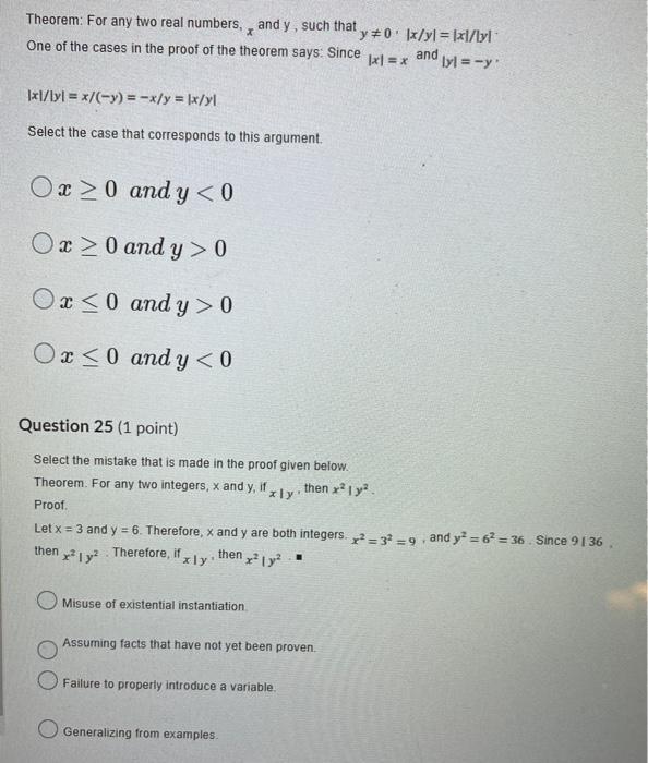 Solved Theorem: For any two real numbers, and y,. such that | Chegg.com